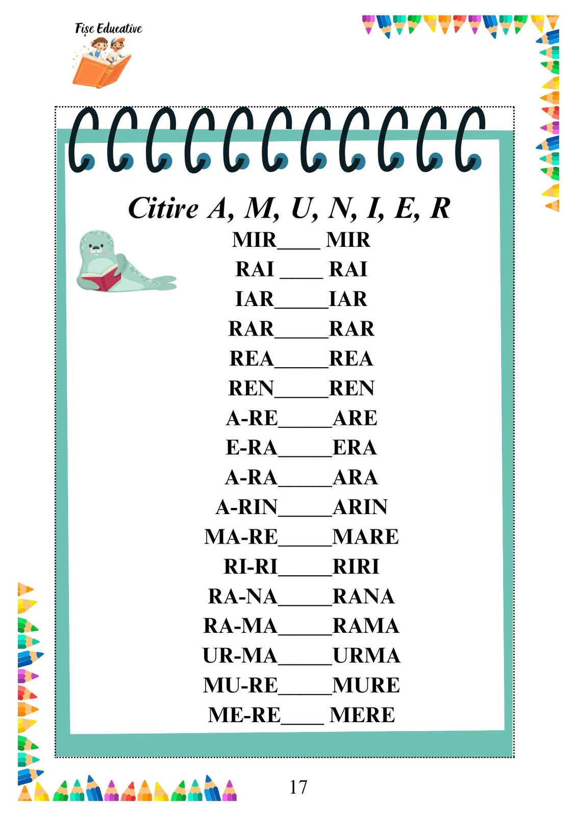 Fișe de citit pentru clasa pregătitoare PDF – 216 pagini – Fise Educative