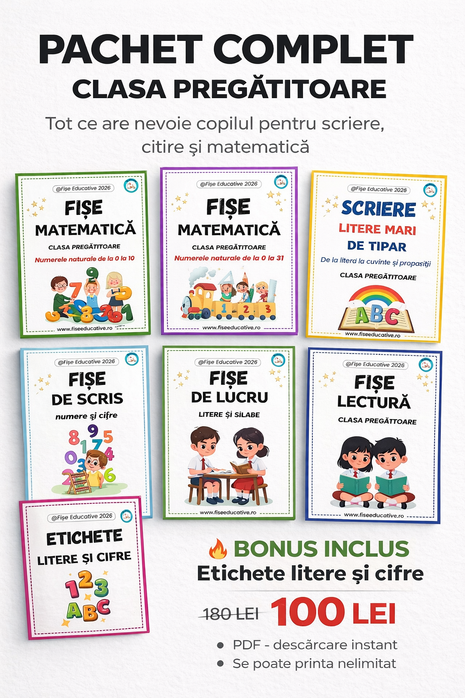 Fișe de lucru pentru clasa pregătitoare | Fișe Educative – Fise Educative